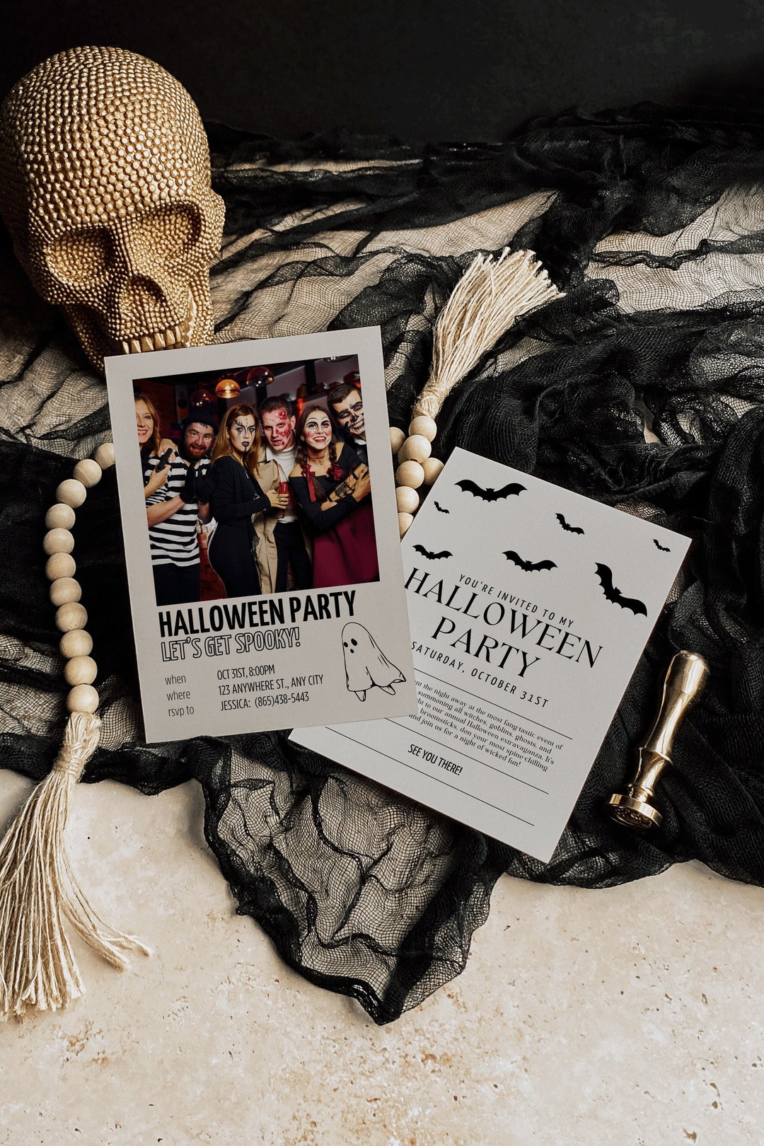 Digital Halloween Party Invitation Halloween Bash Invite - Etsy