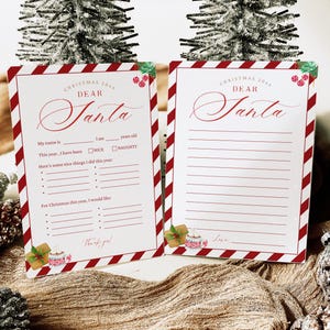 Editable Letter to Santa Template, Christmas Wish List (digital ...