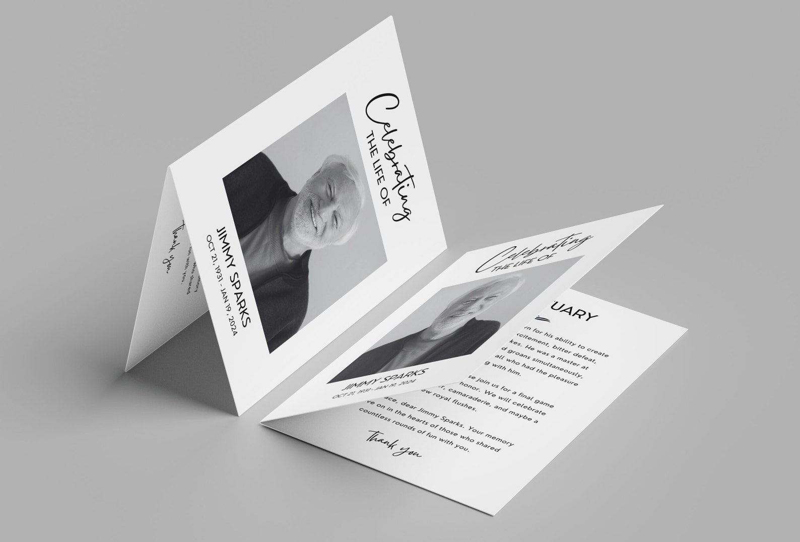 Modern Memorial Card Template, Celebration of Life (canva Editable) - Etsy