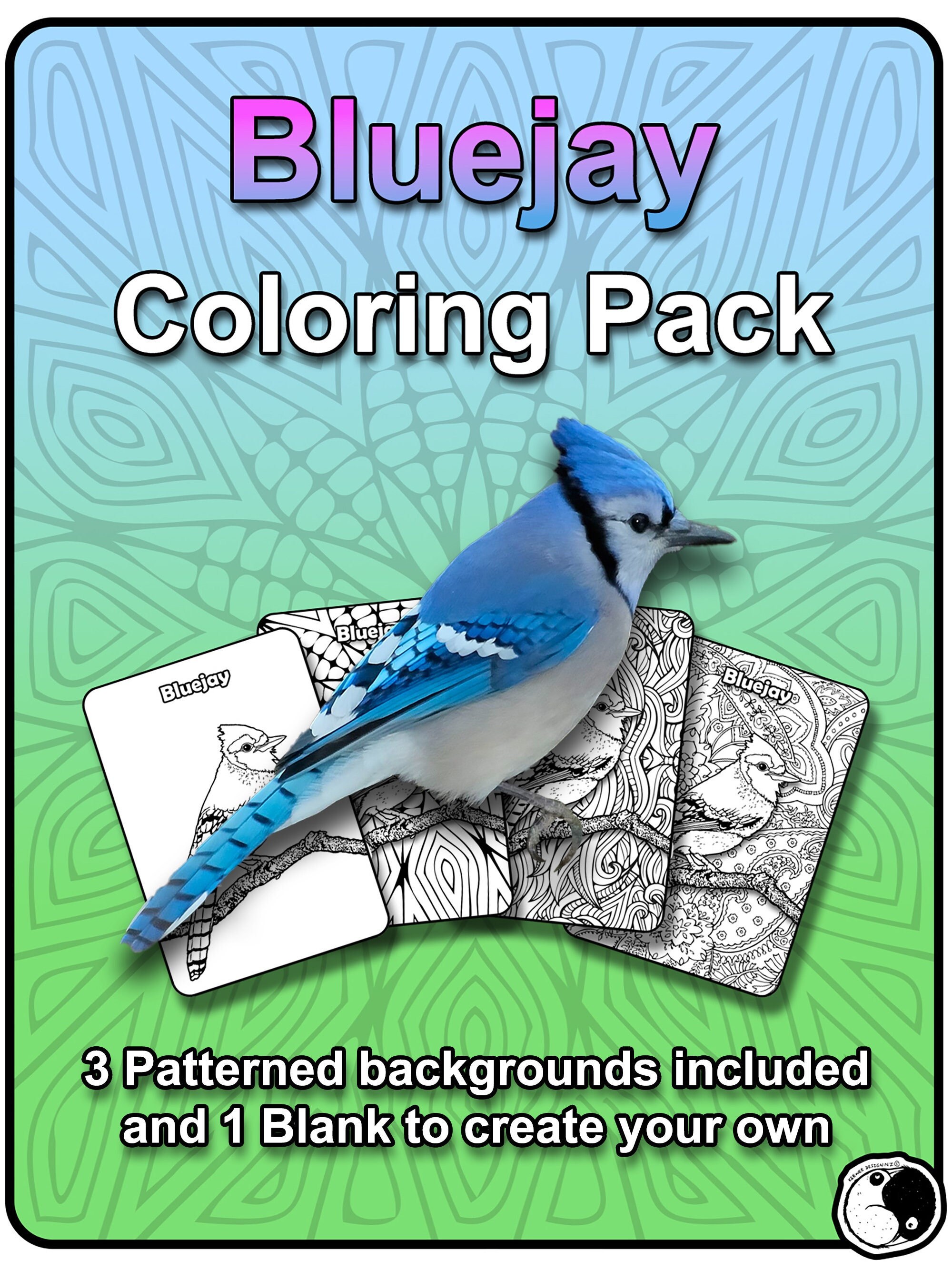 Bluejay Pattern Coloring Pack - Etsy