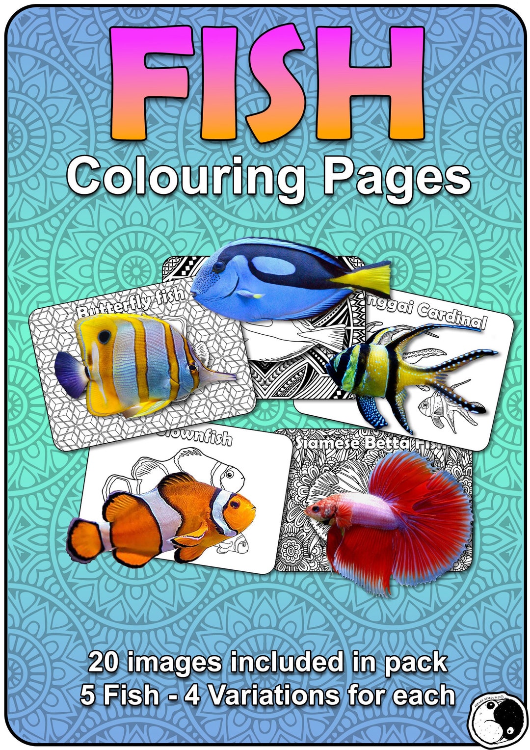 Fish Multipage Pattern Coloring Pack 20 Images to Color - Etsy