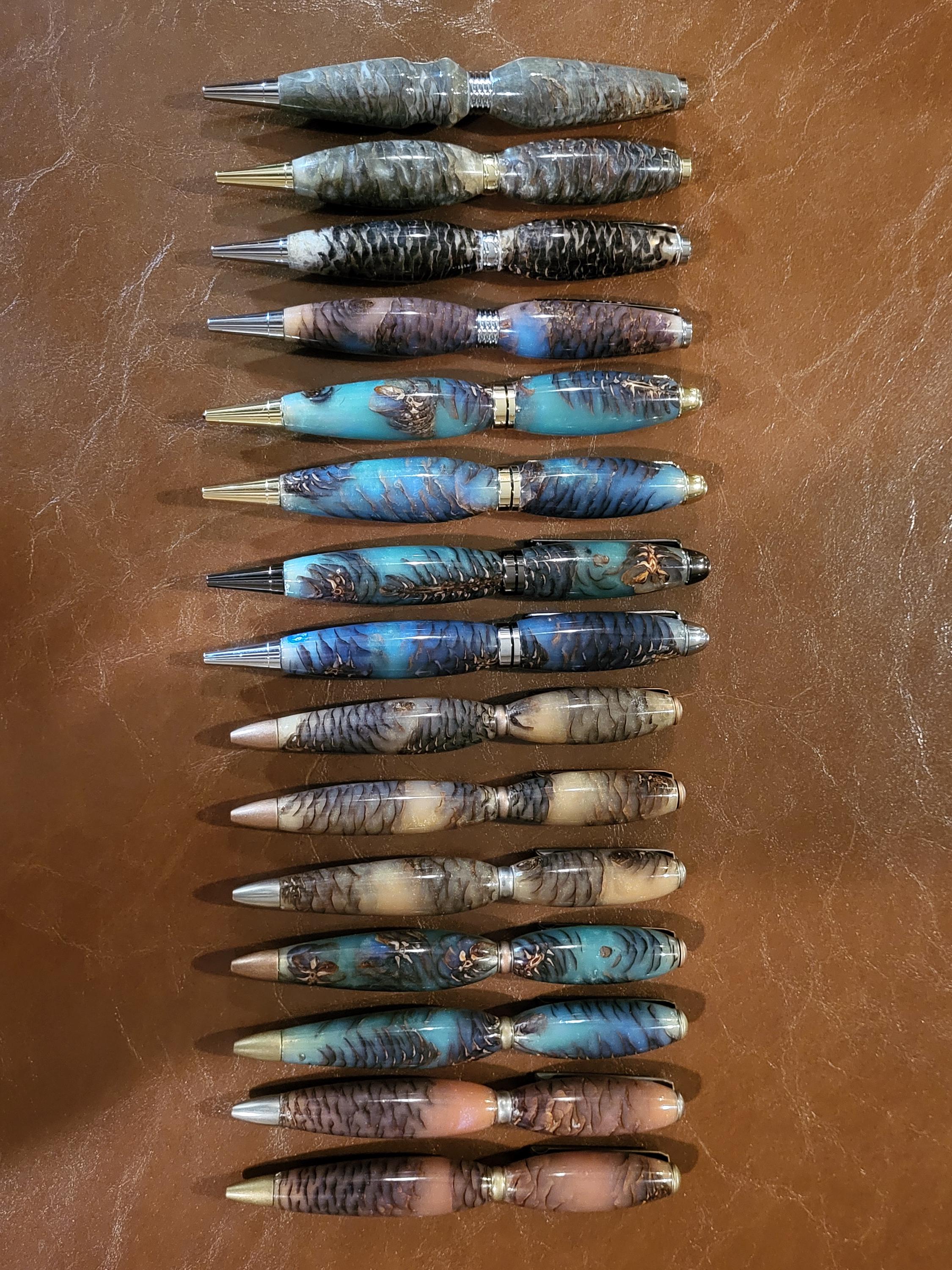 Handmade Epoxy Pens - Unique Twist Ballpoint Pen With Pinecones in ...
