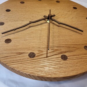 Solid Wood Wall Clock, Oak With Walnut Accents, Modern Clock ...