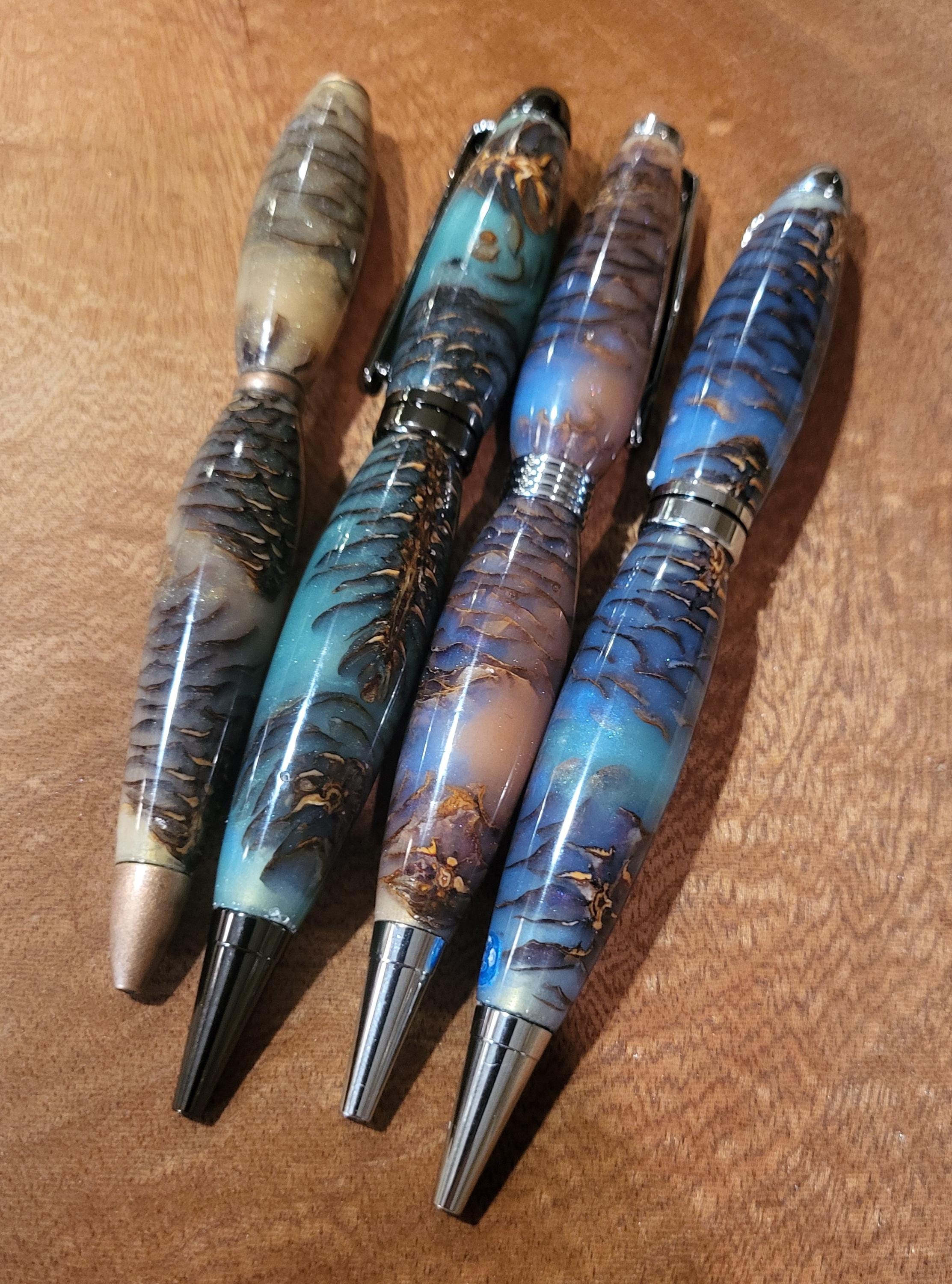 Handmade Epoxy Pens - Unique Twist Ballpoint Pen With Pinecones in ...