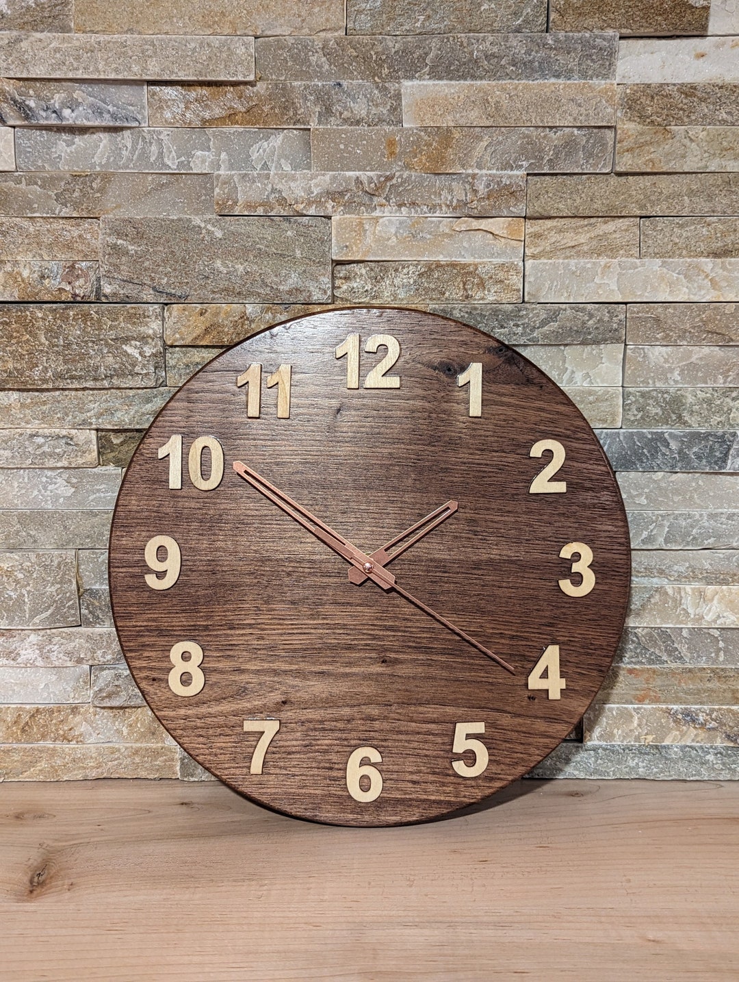 Solid Wood Wall Clock With Numbers, Black Walnut Clock, Cherry Clock ...
