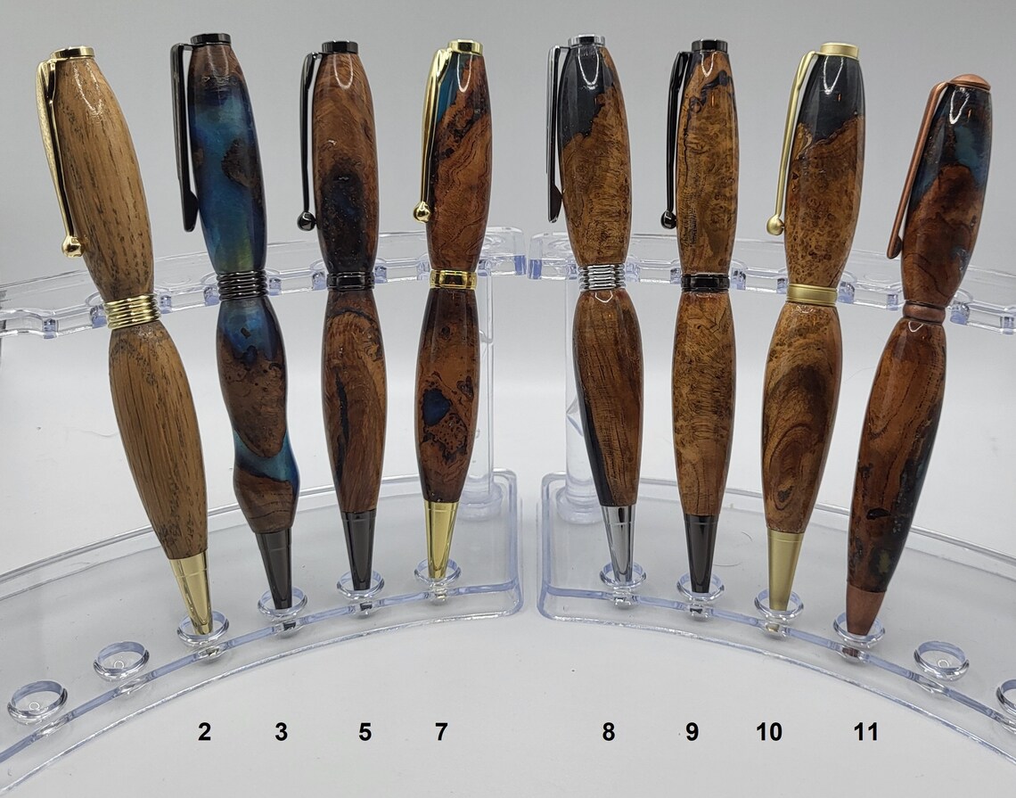 Handmade Epoxy Pens - Unique Twist Ballpoint Pen With Cherry Burl Wood ...