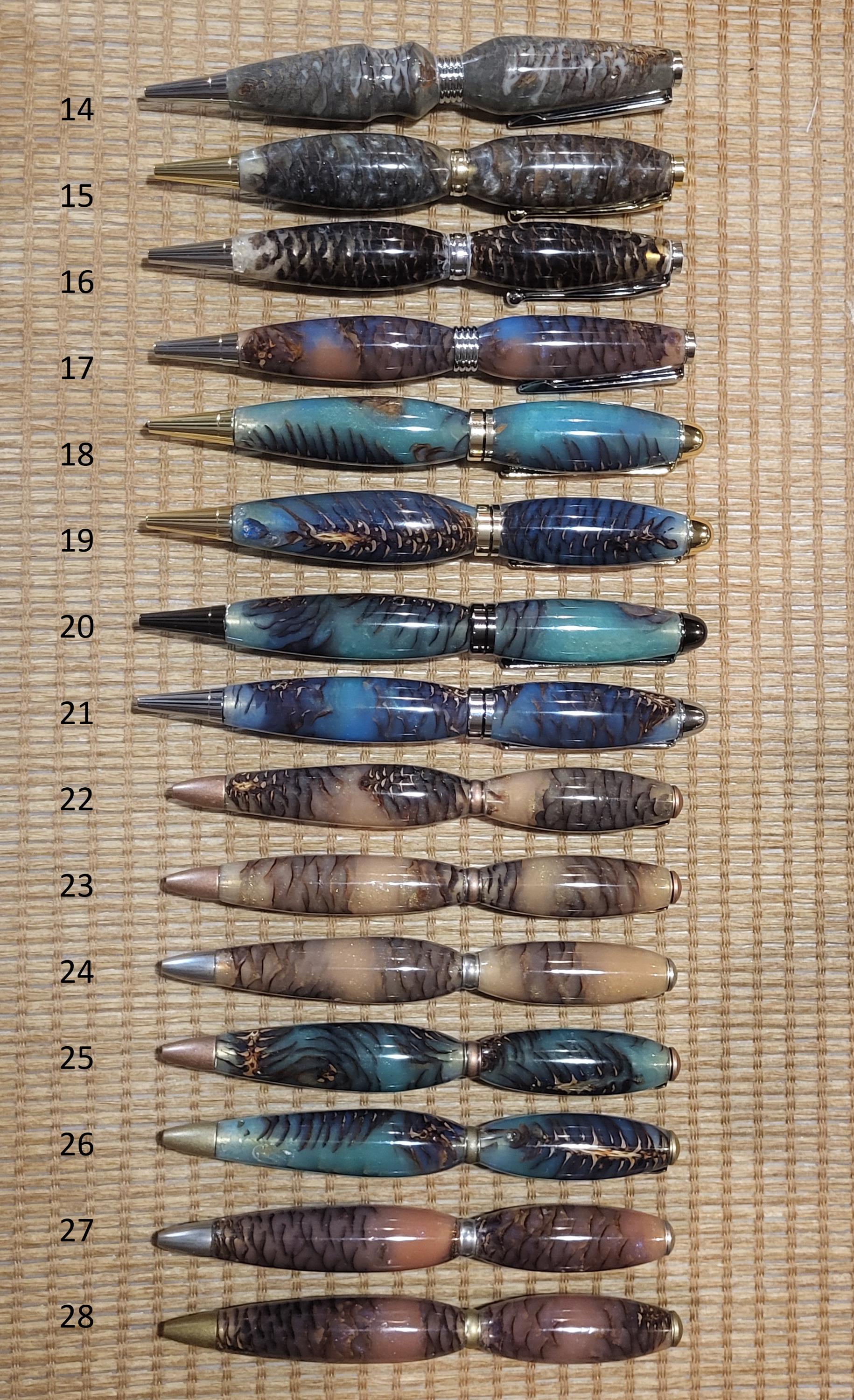 Handmade Epoxy Pens - Unique Twist Ballpoint Pen With Pinecones in ...