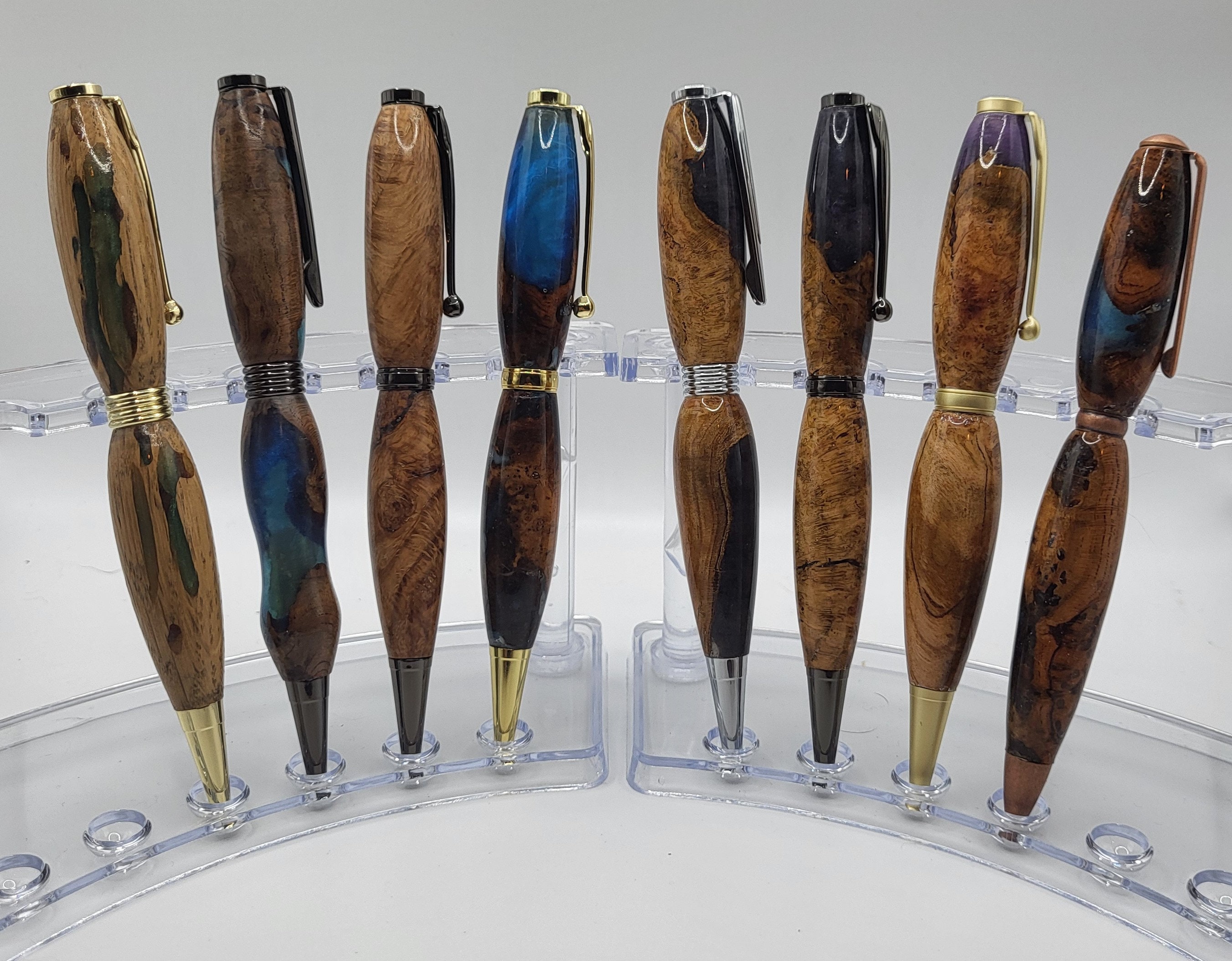 Handmade Epoxy Pens - Unique Twist Ballpoint Pen With Cherry Burl Wood ...
