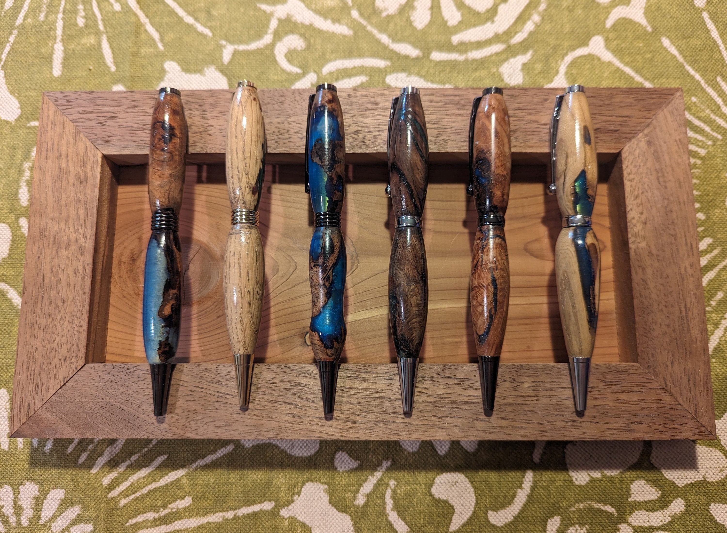 Handmade Epoxy Pens - Unique Twist Ballpoint Pen With Cherry Burl Wood ...