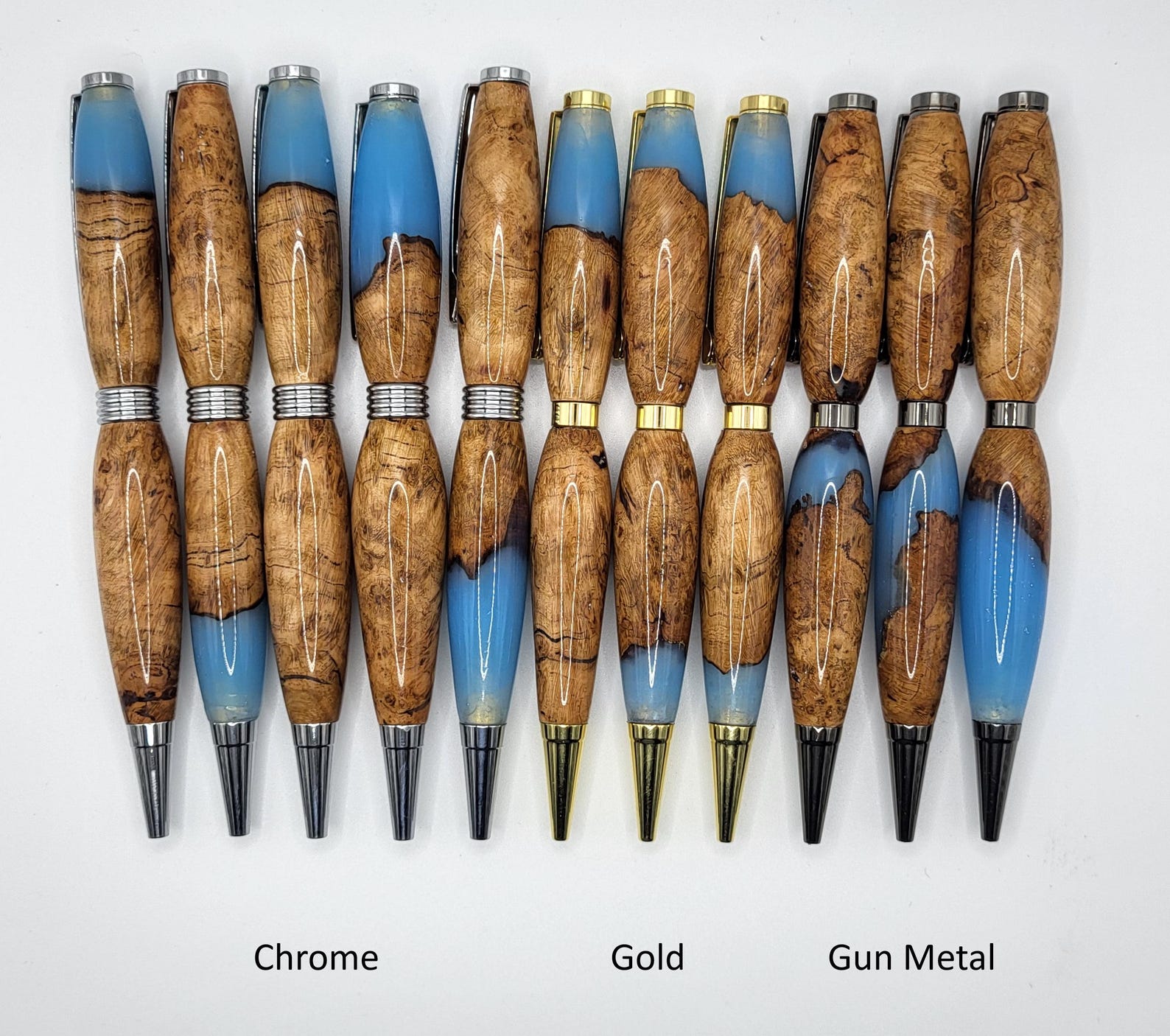 Handmade Epoxy Pens - Unique Twist Ballpoint Pen With Cherry Burl Wood ...