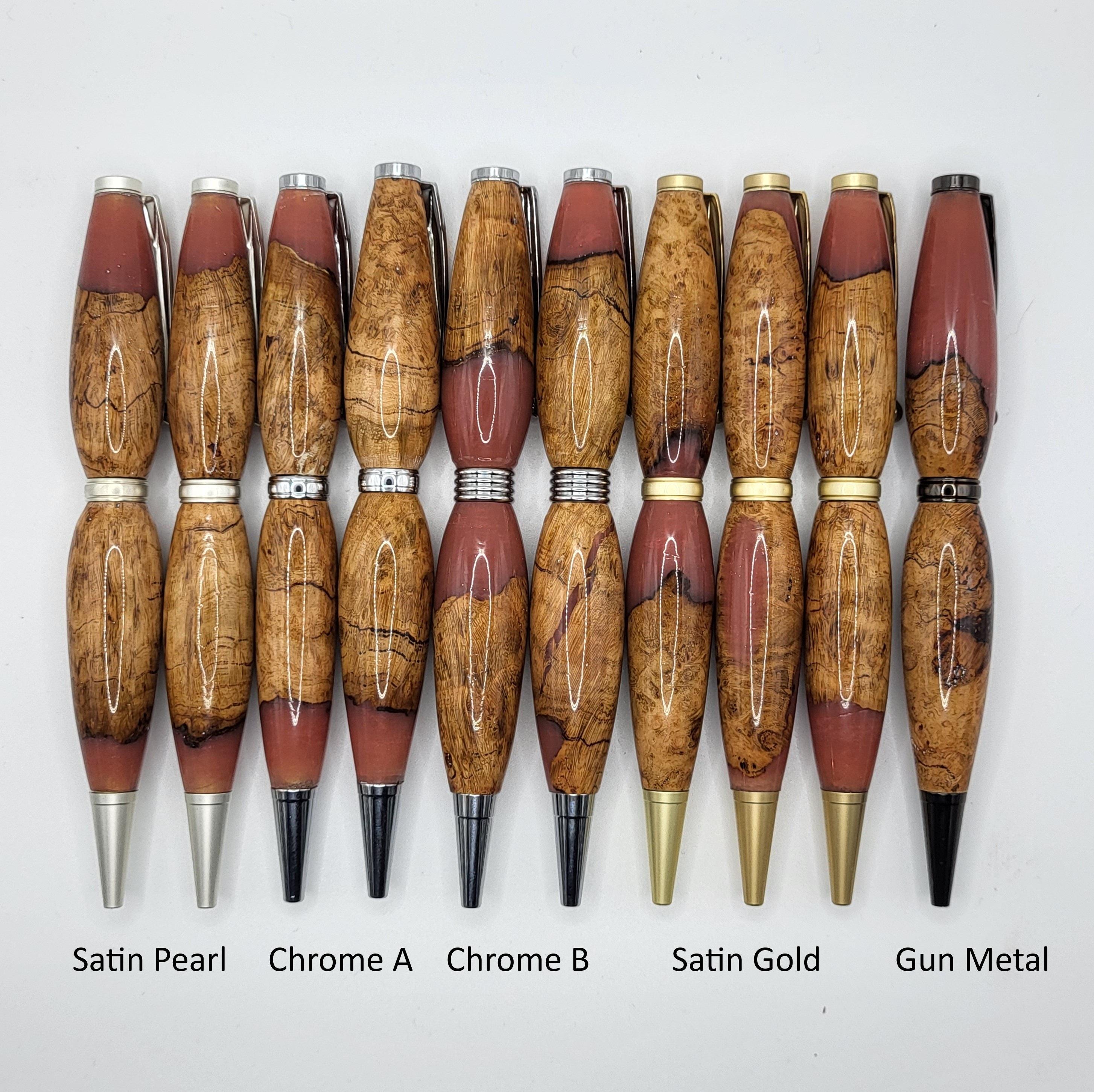 Handmade Epoxy Pens - Unique Twist Ballpoint Pen With Cherry Burl Wood ...