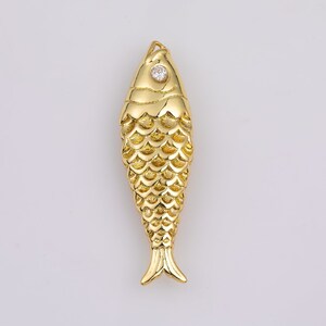 Gold Fish Charms 14K Gold Filled CZ Fish Pendant,fish Charm Bracelet ...