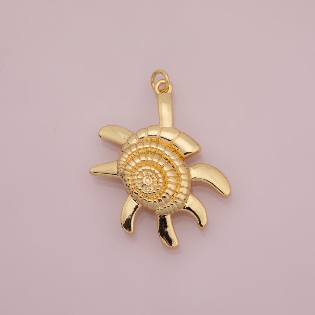 Sea Turtle Charm 18K Gold Filled for Charm Bar Bracelets and Necklaces ...