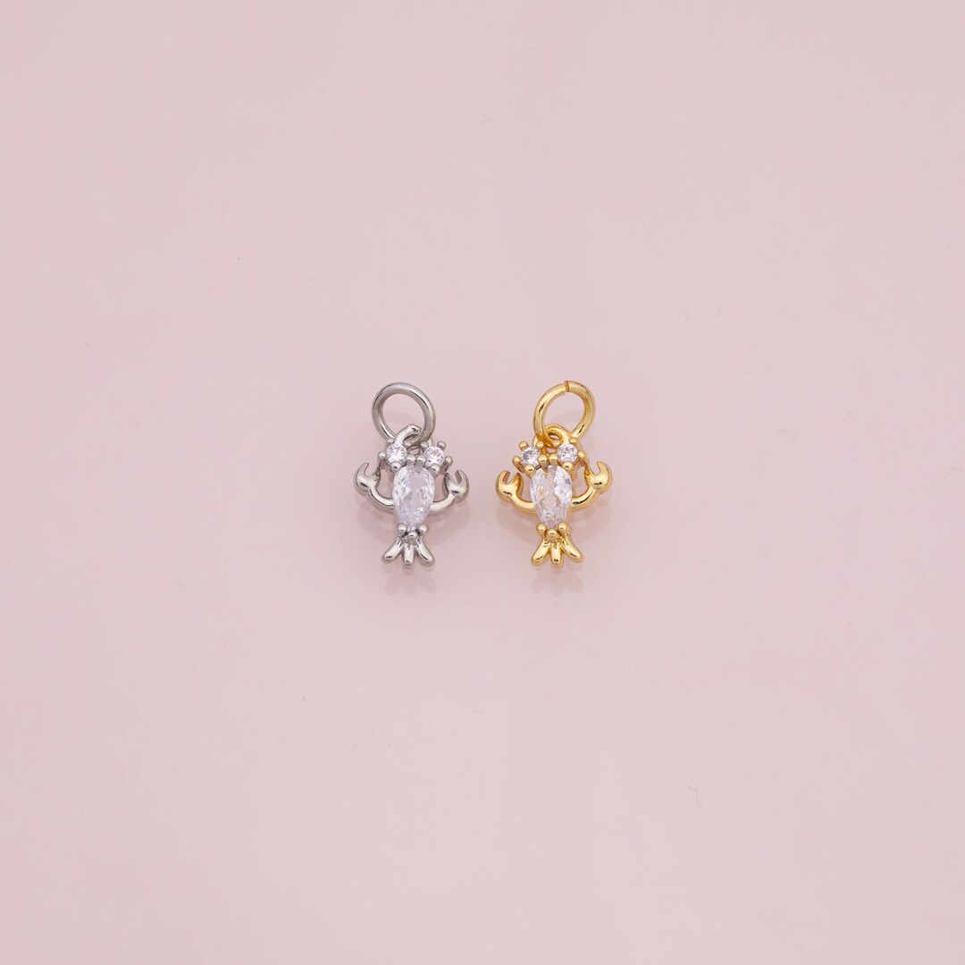 18K Gold Filled Silver Lobster Crawfish Crayfish Charm 8x10mm Ocean ...