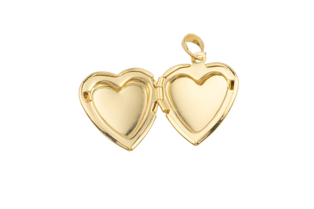 14K Gold Filled Decorative Heart Locket Pendant Love Heart Openable ...