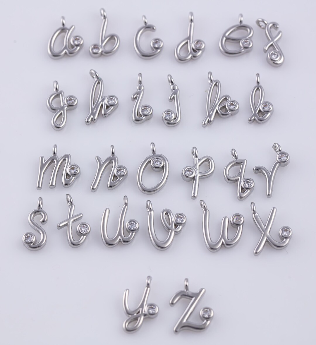 22k Gold Filled Script Letters Alphabet Initial Charm Charms Bracelet ...