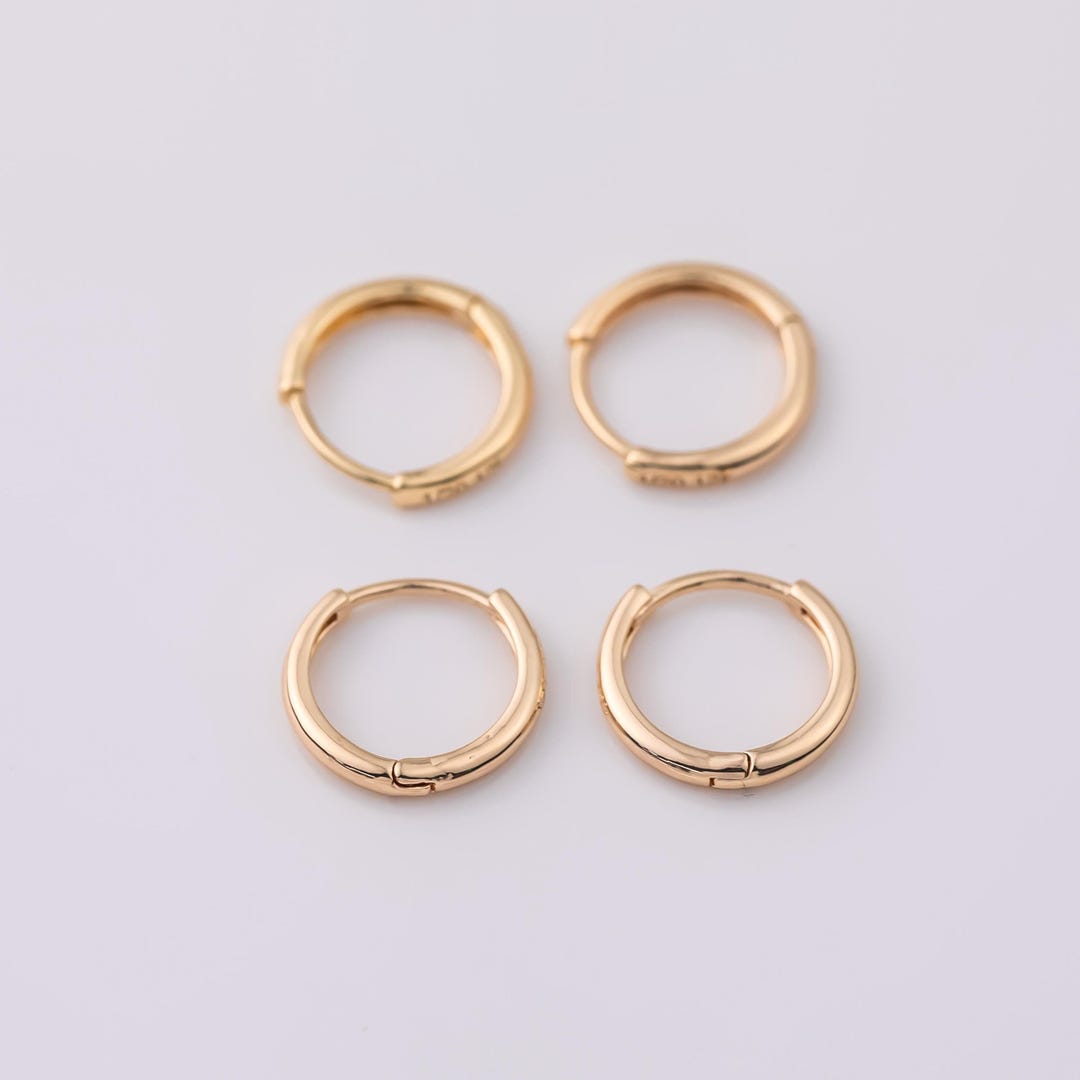12k Gold Filled Infinity Hoop Earring Huggies Hoops 1/20 12k 12/20gf ...