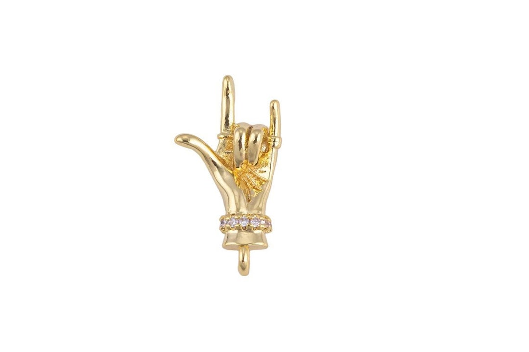 14k Gold Filled Rock on Rocker Rock and Roll Hand Symbol Minimalist ...