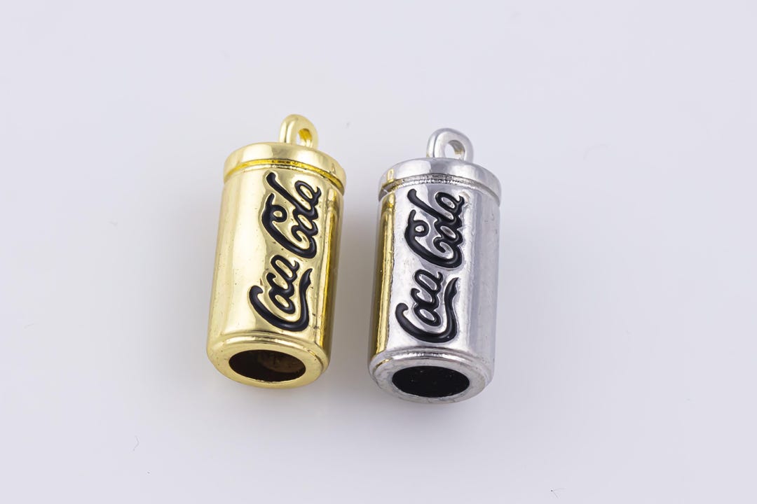 22k Gold Filled Soda Charm Coke Charm 8x18mm Silver Bracelet Necklace ...