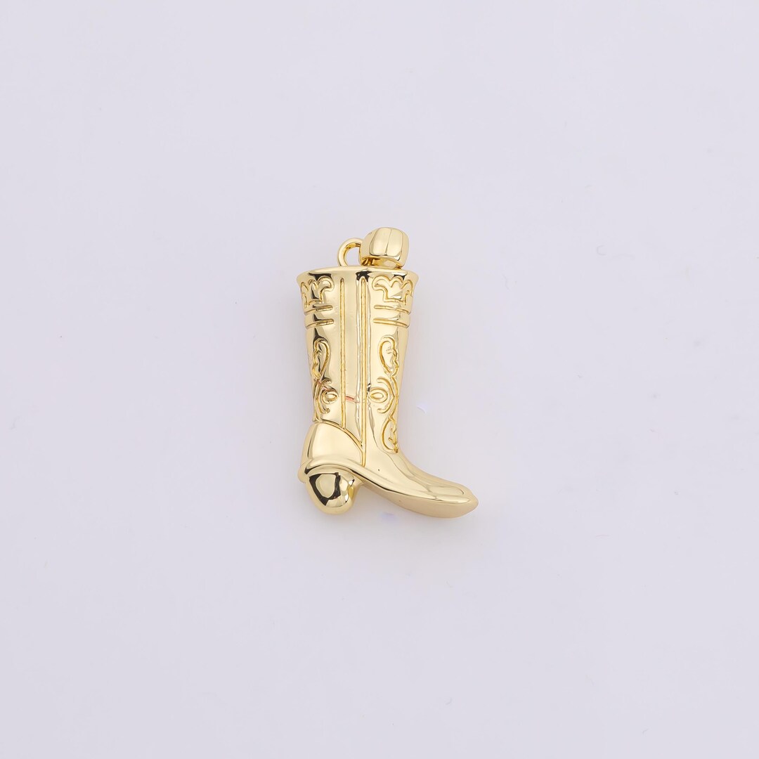 Cowboy Boots Charm 15x24mm 18K Gold Filled for Charm Bar Bracelets and ...