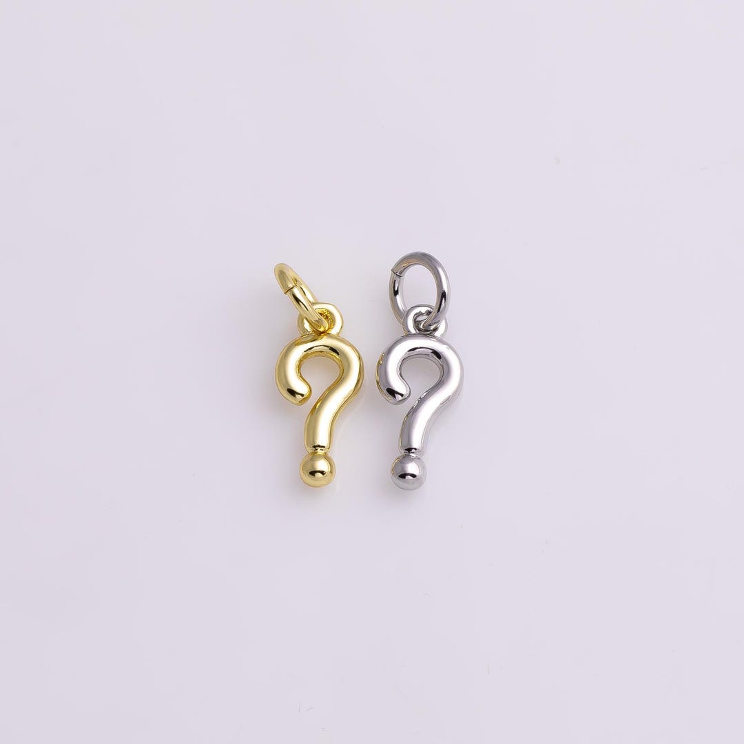 Question Mark Sign Charm 5x11mm 22k Gold Filled Silver Bracelet ...