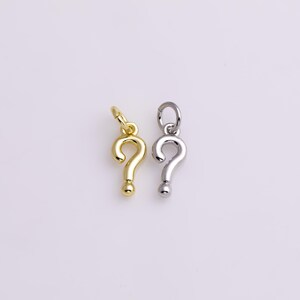 Question Mark Sign Charm 5x11mm 22k Gold Filled Silver Bracelet ...