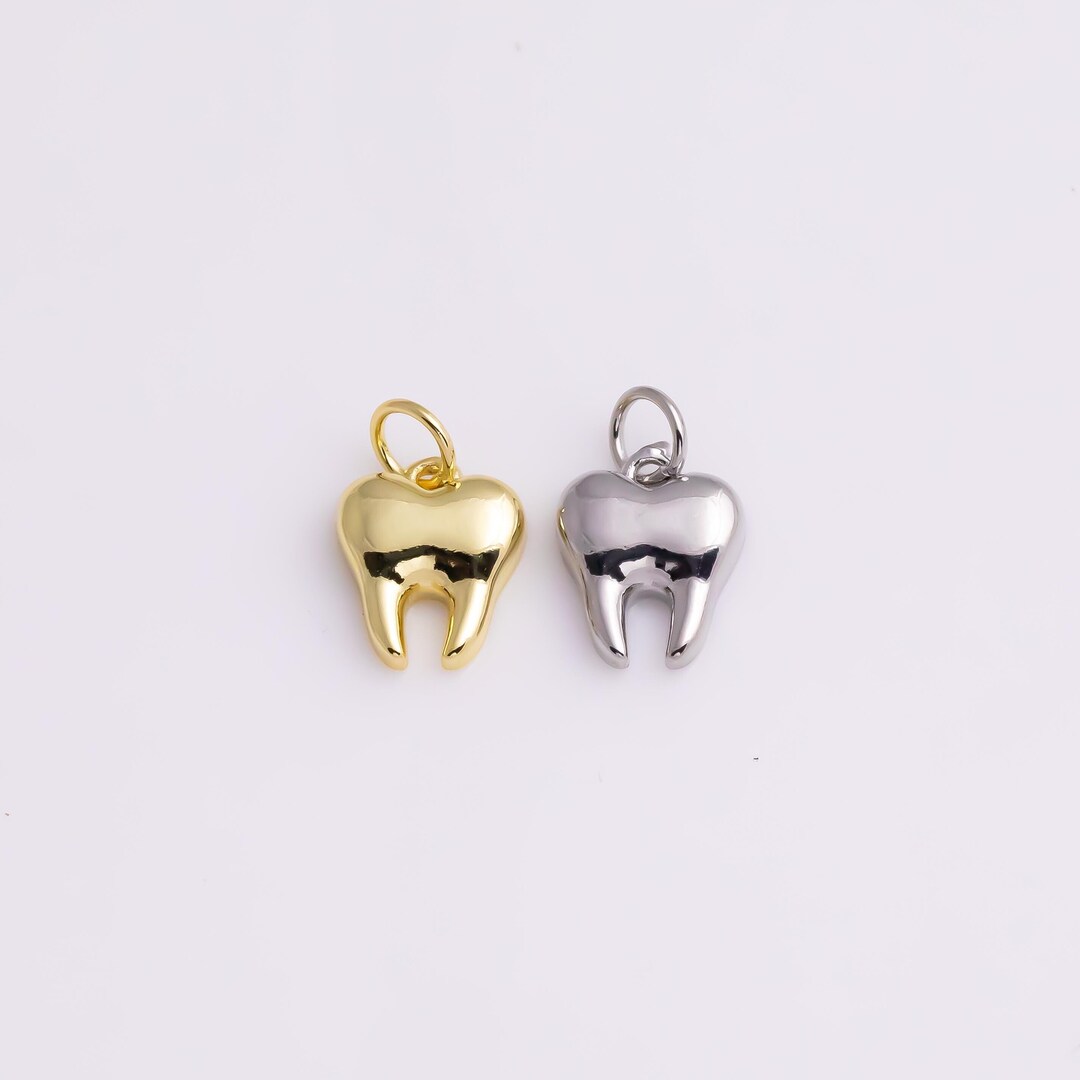 Tooth Teeth Charm 9x11mm Dentist 18K Gold Filled Silver Charms Bracelet ...