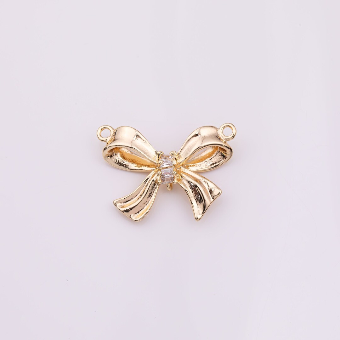 14K Gold Filled Bow Connector 22x15mm Bracelet Charm Necklace Pendant ...