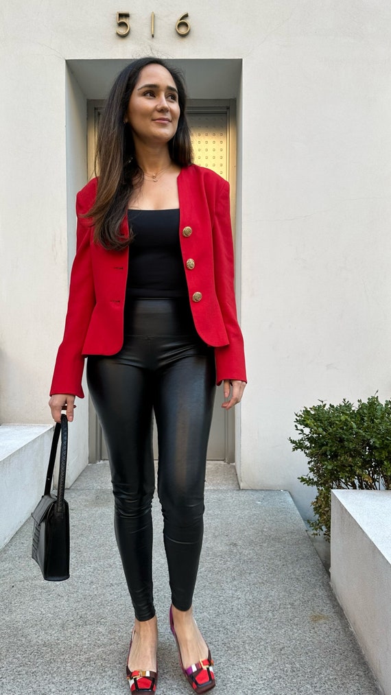 Christian Dior Vintage Red Jacket with gold buttons s… - Gem