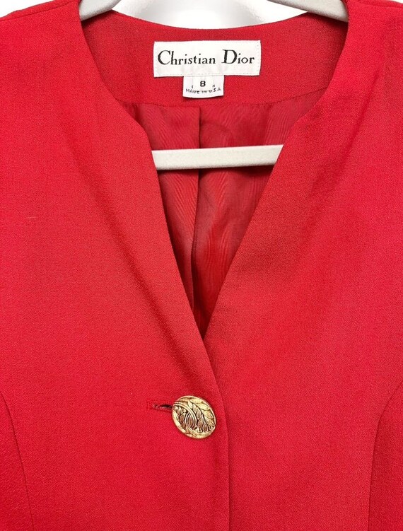 Christian Dior Vintage Red Jacket with gold buttons s… - Gem