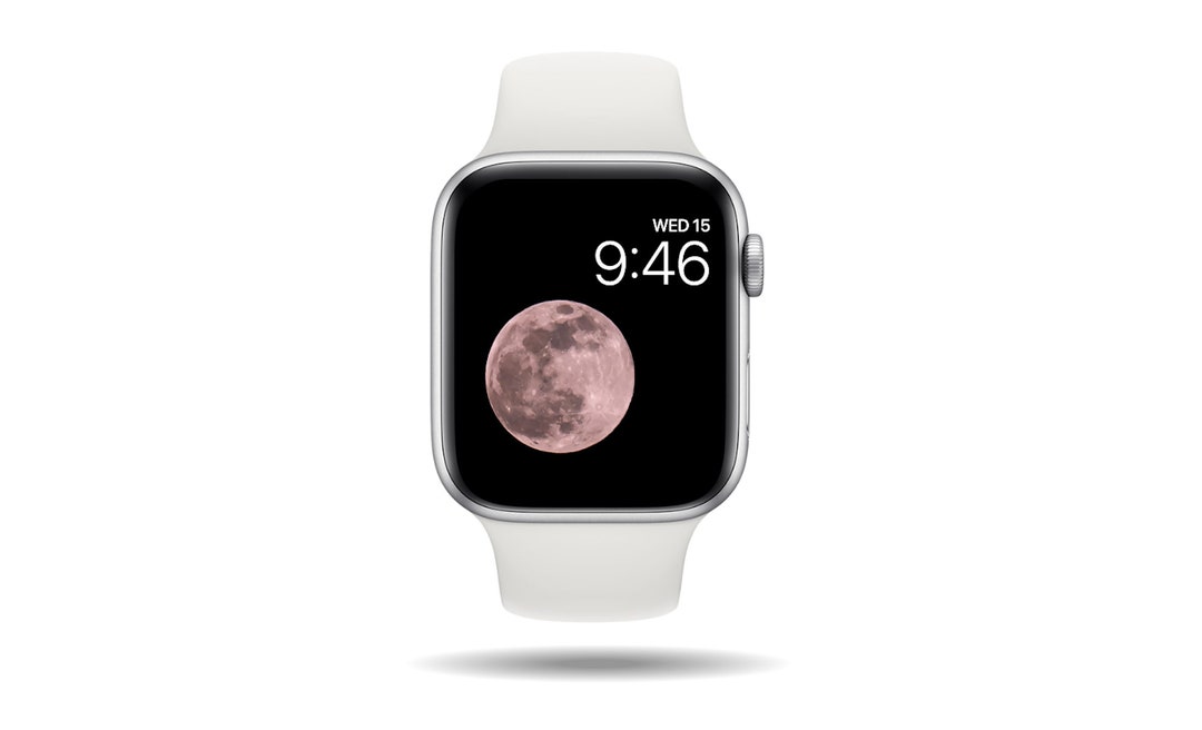 Pink Supermoon Watch Wallpaper, Digital Download, Full Moon Watch ...