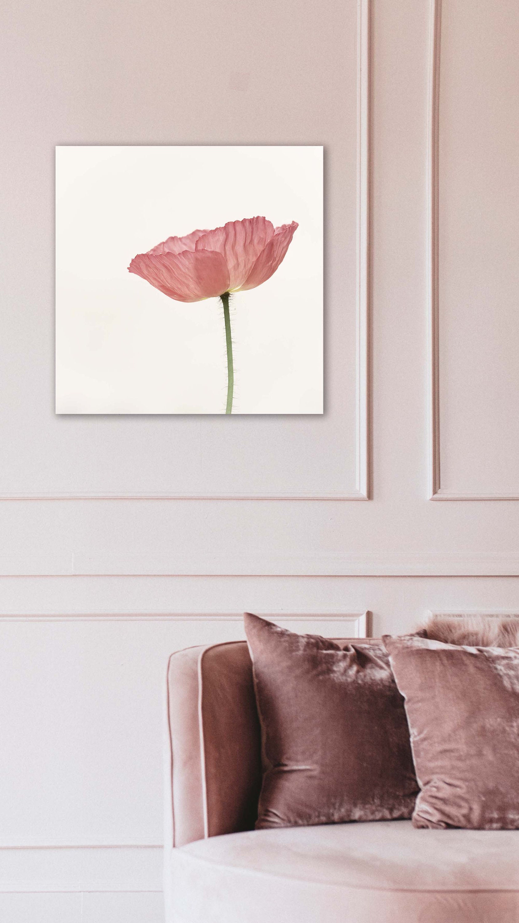 Pink Poppy Print, Pink Flower Print, Floral Wall Art, Square Photo ...