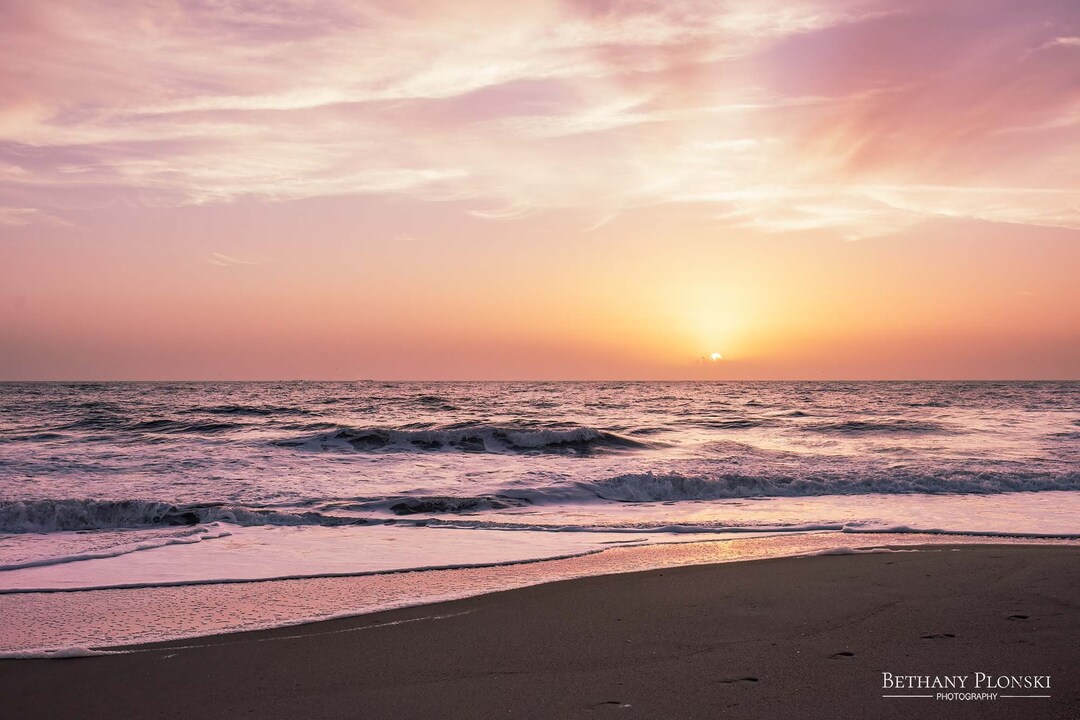 Tybee Island Sunrise, Sunrise Photo, Tybee Island, Pink Sky, Beach ...