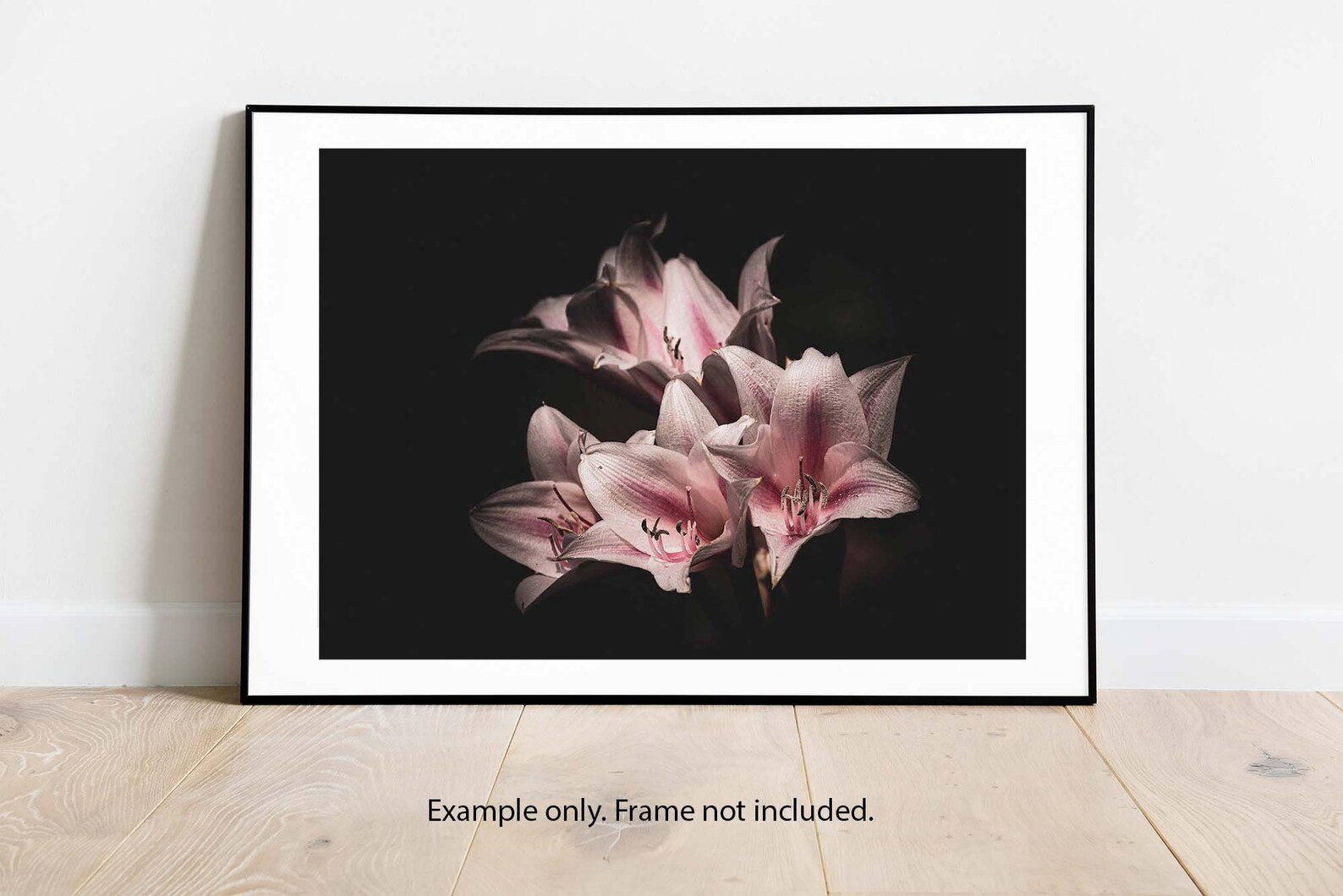 Low-key Lilies Print, Pink Flowers, Aesthetic Floral Art, Flower Photo ...