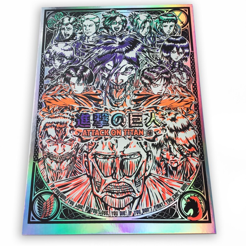 Titan Hand Made Holographic Fan Art Anime Screen Print - Etsy