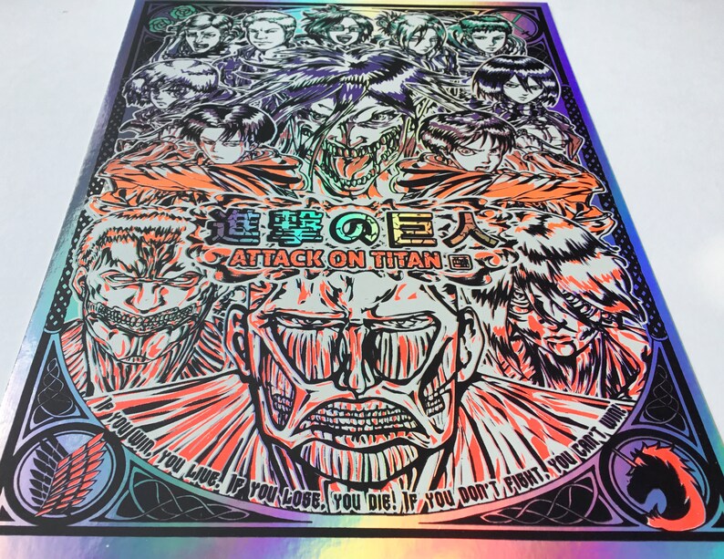 Titan Hand Made Holographic Fan Art Anime Screen Print - Etsy