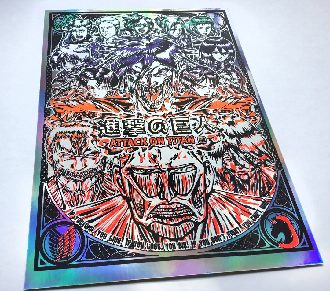 Titan Hand Made Holographic Fan Art Anime Screen Print - Etsy