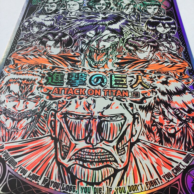 Titan Hand Made Holographic Fan Art Anime Screen Print - Etsy