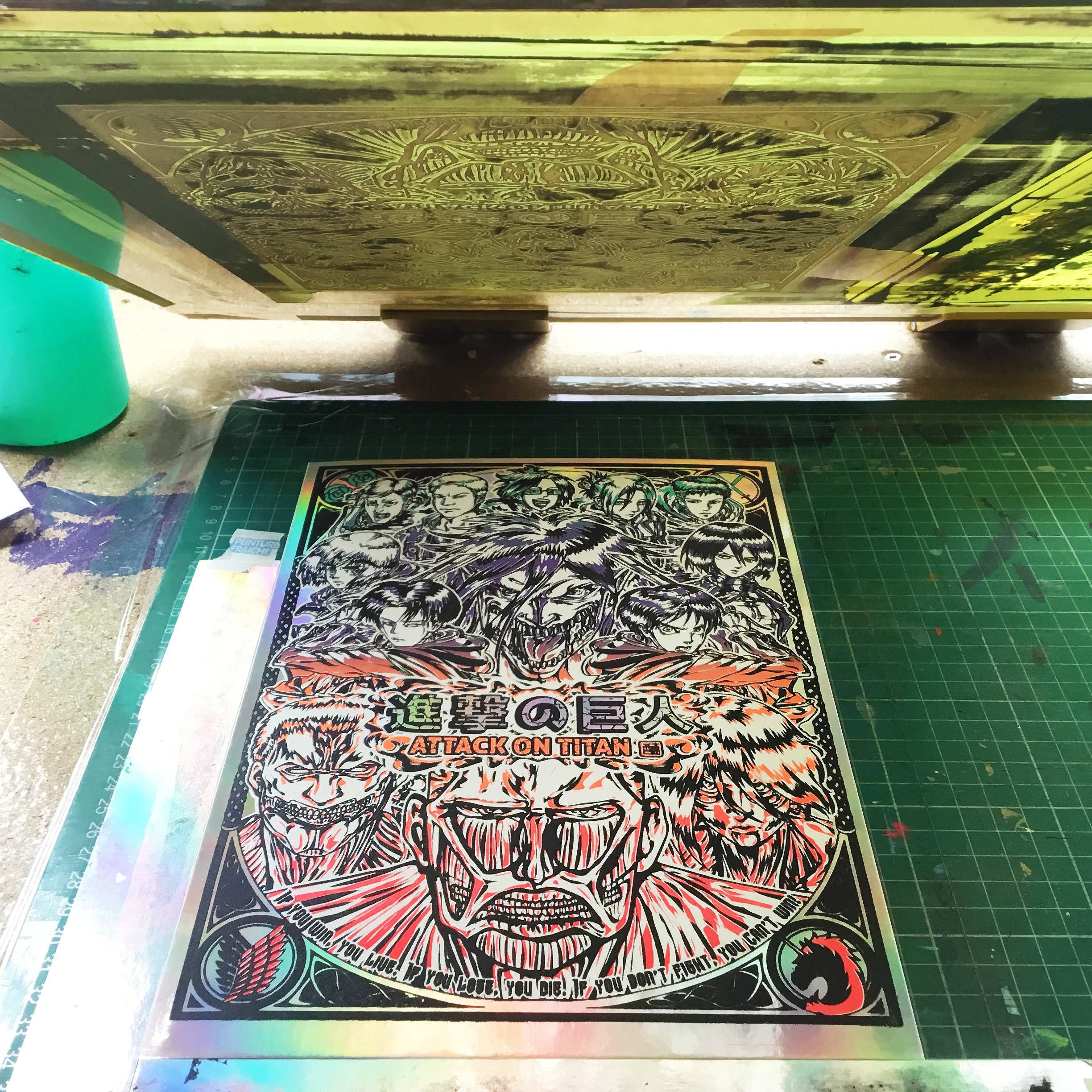 Titan Hand Made Holographic Fan Art Anime Screen Print - Etsy