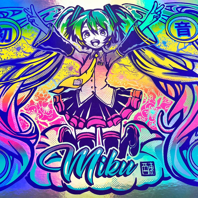 Vocaloid Hand Made Holographic Screen Print - Etsy