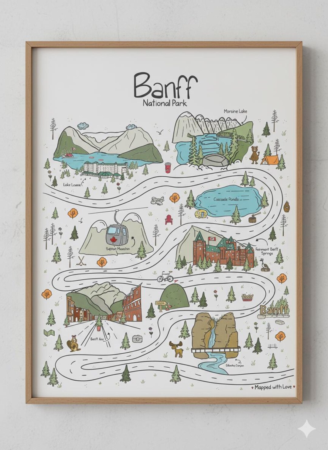 Custom Travel Adventure Story Map: Hand-drawn Travel Journey (digital ...