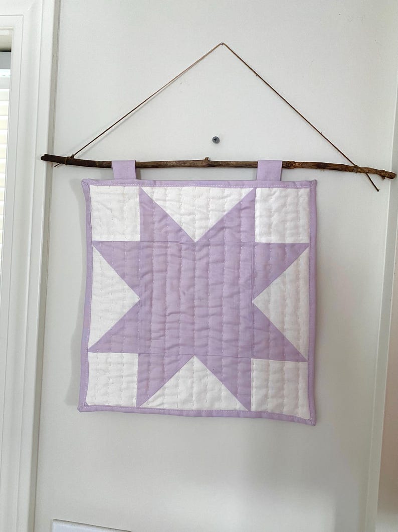 Lilac Star Quilt Block Wall Hanging - Etsy