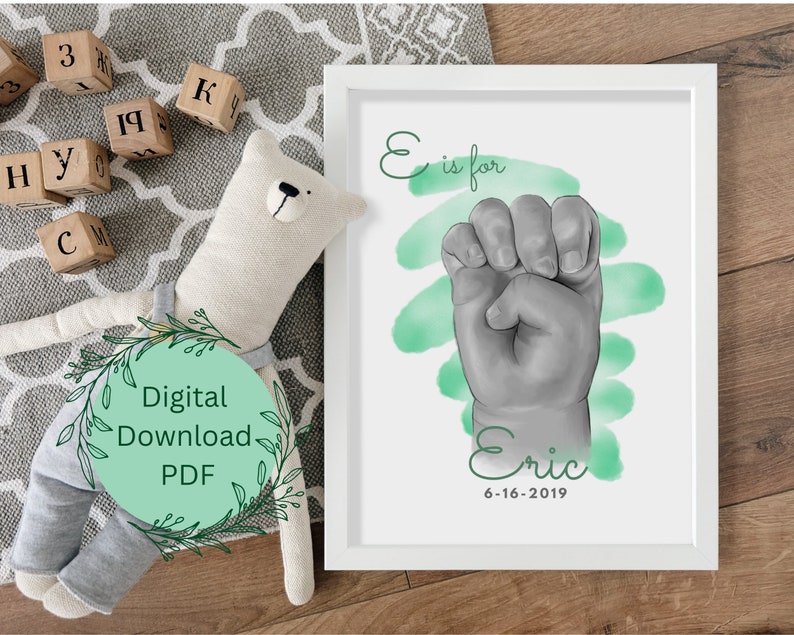 Custom Letter E | ASL Sign Language | Digital Printable Wall Art ...