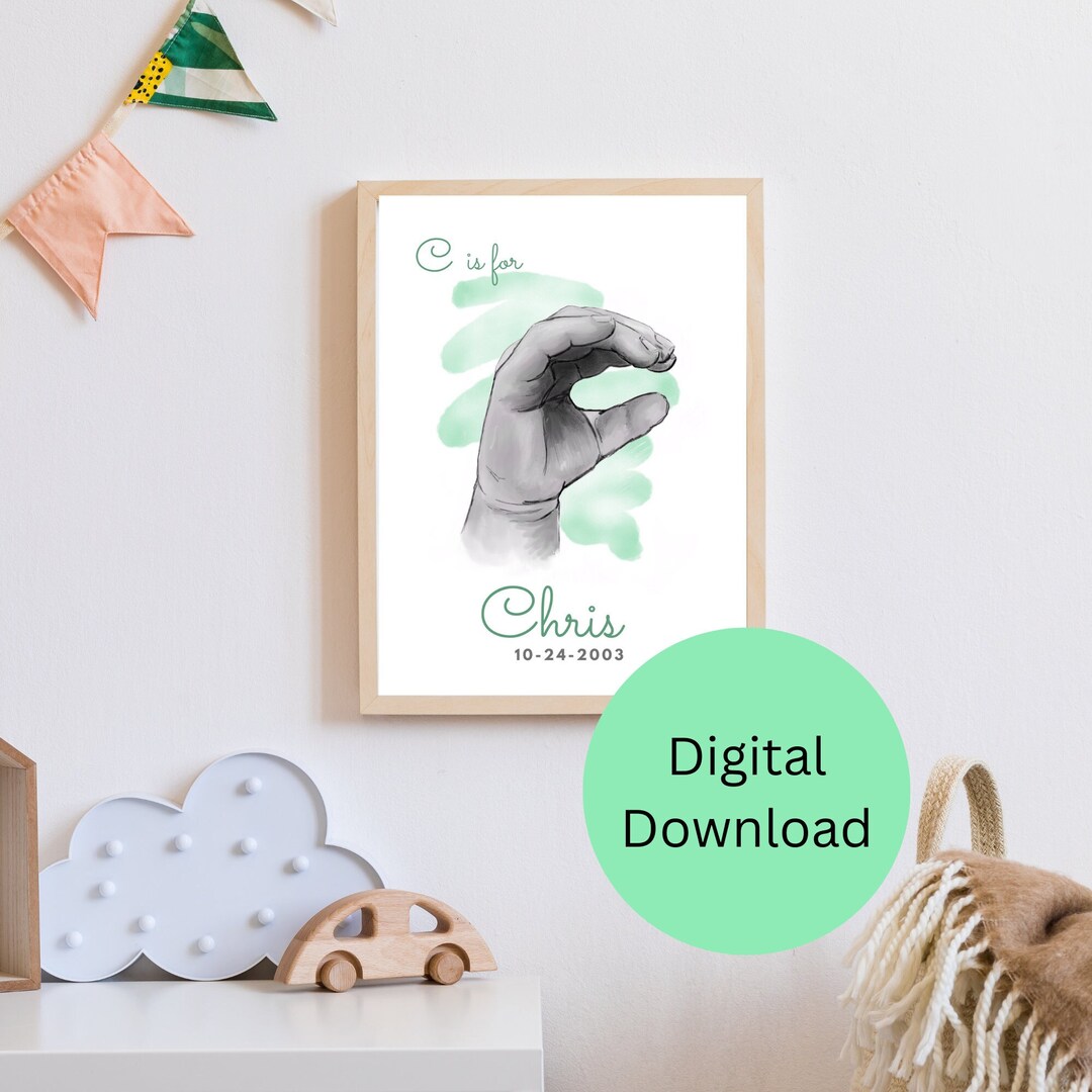Custom Letter C | ASL Sign Language | Digital Print | Printable Wall ...
