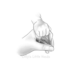 Holding Mom's Hands Line Art | Minimalist Art | Digital Print ...