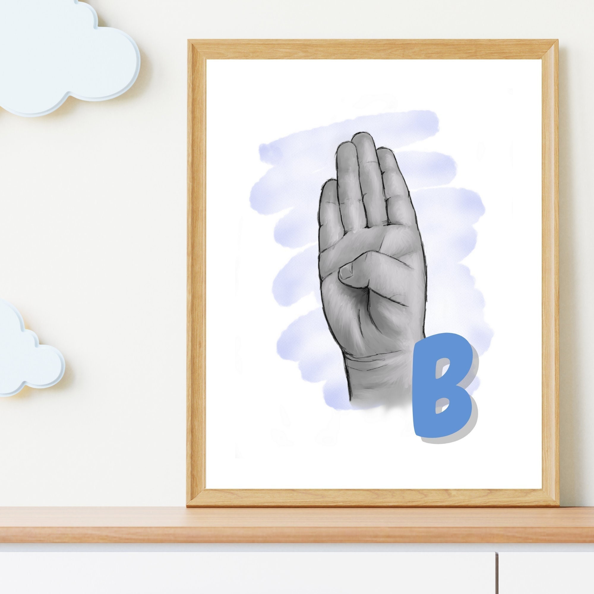 Letter B | ASL Sign Language B | Digital Print | Printable Wall Art ...