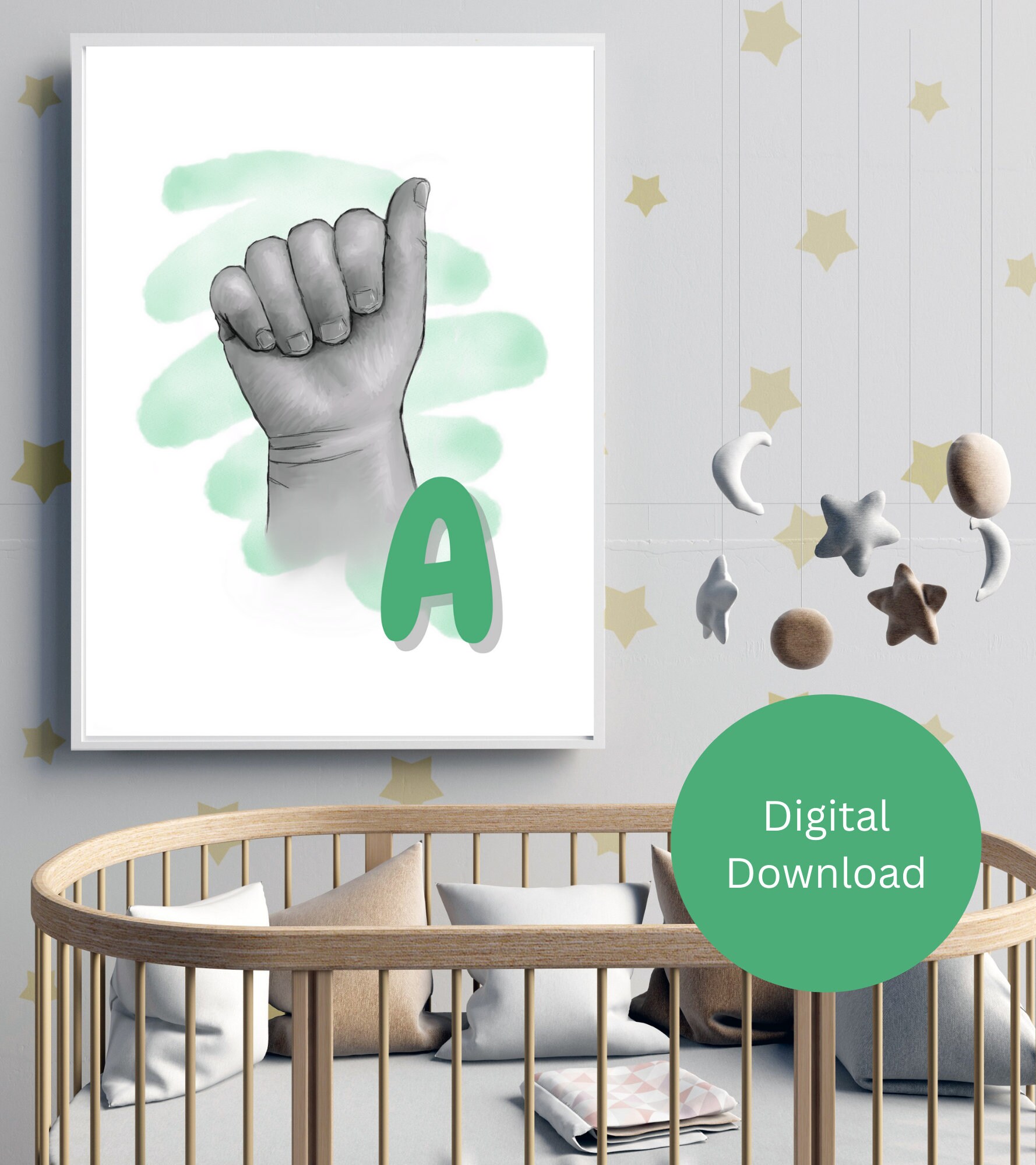 Letter A ASL Sign Language A Digital Print Printable - Etsy Australia