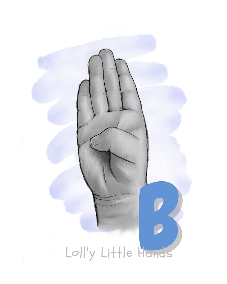 Letter B | ASL Sign Language B | Digital Print | Printable Wall Art ...
