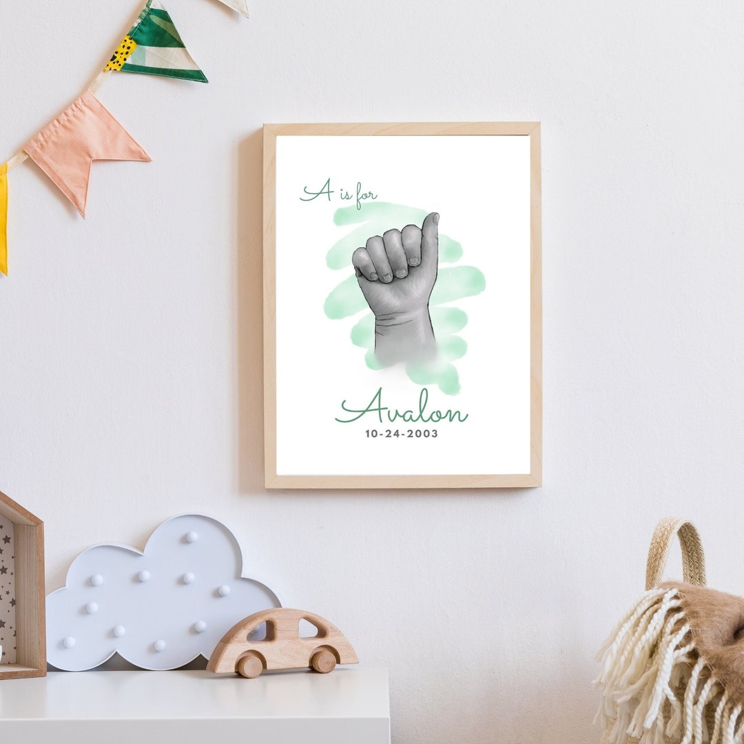 Custom Letter A | ASL Sign Language | Digital Print | Printable Wall ...