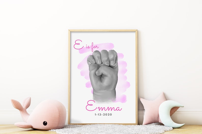 Custom Letter E | ASL Sign Language | Digital Printable Wall Art ...